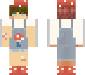 cute nonbinary with overalls | Minecraft Skin