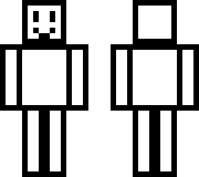 white with outline and smiley face | Minecraft Skin