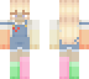 Pastel Rainbow Overalls Girl | Minecraft Skin