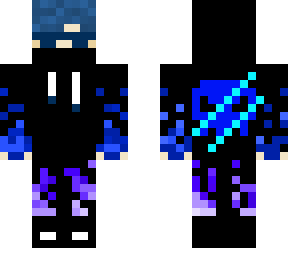 hoodie blue cool fire flames | Minecraft Skins