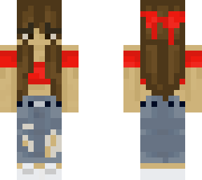 cute girl with off the shoulder top | Minecraft Skin