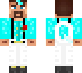 HBomb Aqua Axolotls Mcc Tuxedo Skin | Minecraft Skin