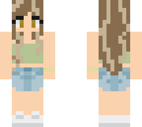 Girl Curly hair highlights | Minecraft Skin