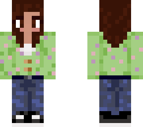 Gamer Girl Green Cardigan | Minecraft Skin