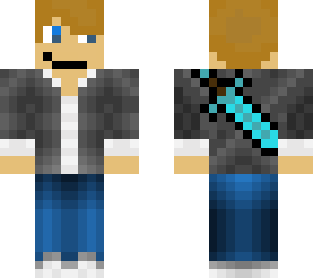 Jeans jacket sword smirk | Minecraft Skin