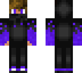 Purple Gamer Boi with selectable Purple fire hands | Minecraft Skin