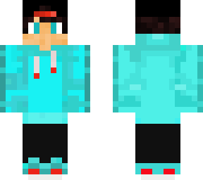 cyan hoodie boy | Minecraft Skin