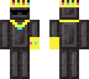netherite block guy with crown and gauntlet | Minecraft Skin