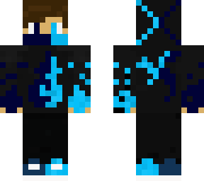 Dark Blue And Light Blue Fire Fade | Minecraft Skin