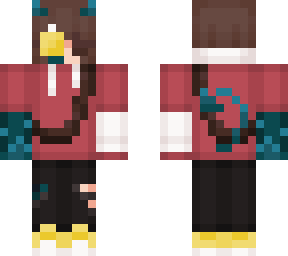 5.22.2021 - my oc - half warden - red | Minecraft Skin
