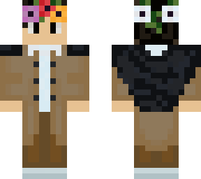 Flower crown boy with drench coat | Minecraft Skin