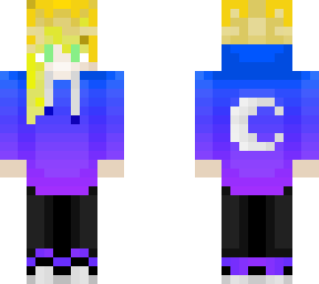 Lunar Client Anime Girl Moon Blue Purple Minecraft Skins