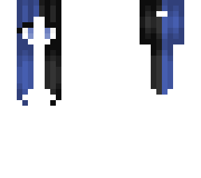 Blue and Black Ponytail Hair Base Female | Minecraft Skin
