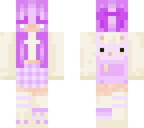pastelpurplepurple matching girl bunnybag bag skirts cute | Minecraft Skins