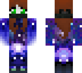 space girl planet galaxy stars star green mask | Minecraft Skins