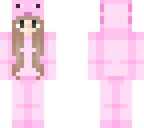 Girl in a Axolotl onesie Part Of The Girls in onesies set | Minecraft Skin