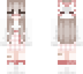 Pastel pink fox mask | Minecraft Skin