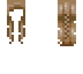 Dark Blonde Half Up Braid Hair Base | Minecraft Skin