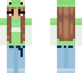 Girl with frog hat | Minecraft Skin