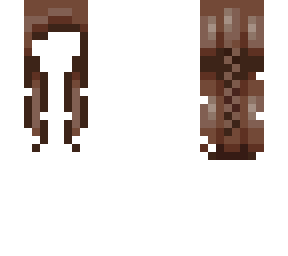 Medium Brown Half Up Braid Hair Base | Minecraft Skin