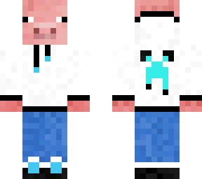 buff pig in hoodie with swim shorts | Minecraft Skin