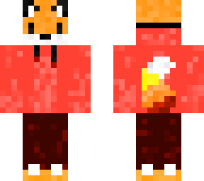 Gamer Fox In Red Hoodie | Minecraft Skin