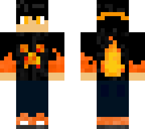 Black fire hoodie | Minecraft Skin