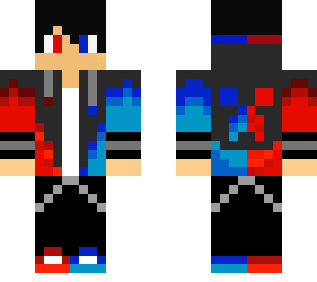 very cool gamer blue and red | Minecraft Skins