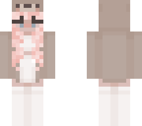 cute sloth girl with pink hair | Minecraft Skin