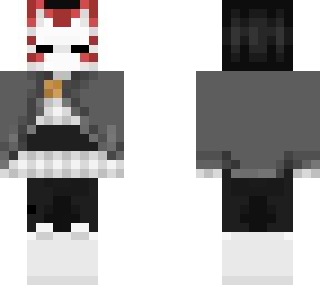 Kitsune mask in a cloak | Minecraft Skin