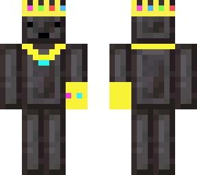 Netherite block man with crown a gauntlet | Minecraft Skin