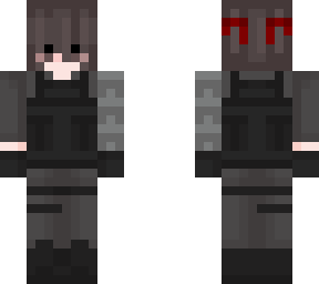 Girl with Vest with Metal Arm | Minecraft Skin