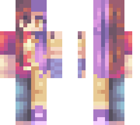 Detailed girl half and half skin | Minecraft Skin
