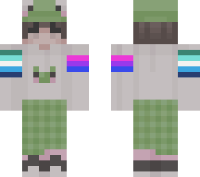 Frog boy skin with bi and MLM flags(not my original work) | Minecraft Skin
