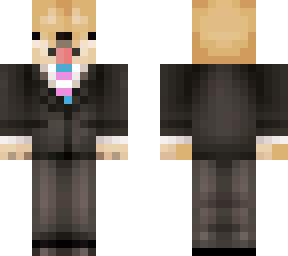 trans pride doge in a suit | Minecraft Skin
