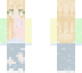 Pastel Colorblock Hoodie Girl | Minecraft Skin