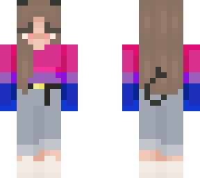 Girl in Bi***ual flag T-shirt | Minecraft Skin