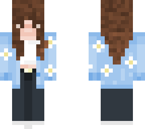 flower cardigan girl | Minecraft Skin