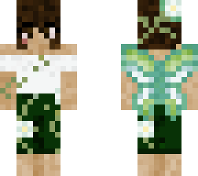 Gender Neutral Fairy Wings POC Brown Hair | Minecraft Skin