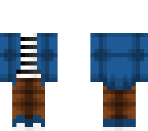 OB - Dark Blue Coat & Brown Cargo Pants | Minecraft Skin