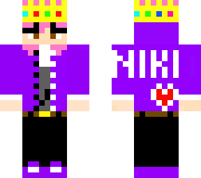 Nihachu New Minecraft Skin w/ Crown | Minecraft Skin