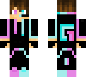 Pastel Blue and Pink Logitech Boy | Minecraft Skin