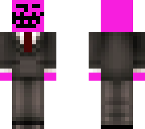 Pink Troll face in suit | Minecraft Skin