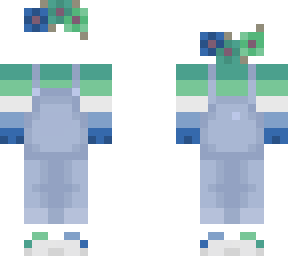 gae flower crown with overalls | Minecraft Skin