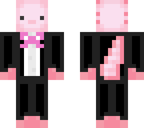 pink axolotl whit suit | Minecraft Skin