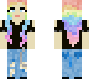 rainbow hair girl | Minecraft Skin