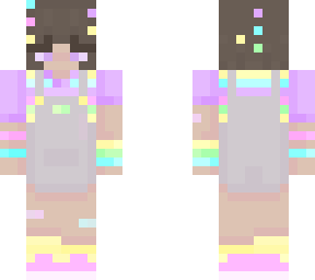 brownhair kidcore kid core rainbow overalls yellow purple pink yellow ...