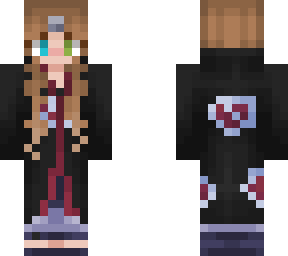 Kaori in Akatsuki Cloak | Minecraft Skin