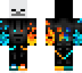 Skeleton Fire and Ice mix | Minecraft Skin