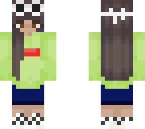 cute girl with clout goggles and checkered shoes | Minecraft Skins